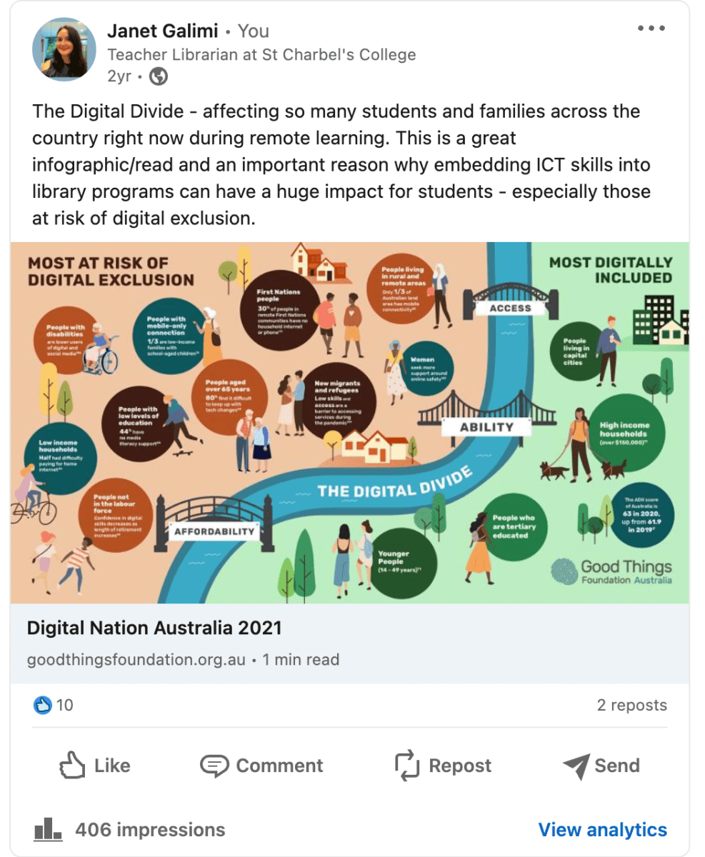 Information Literacy – Teacher Librarian Janet